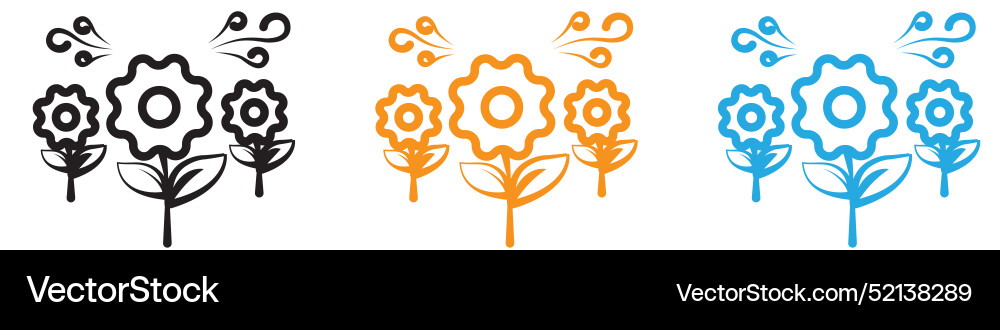 Spring season logo set collection for web app ui Vector Image