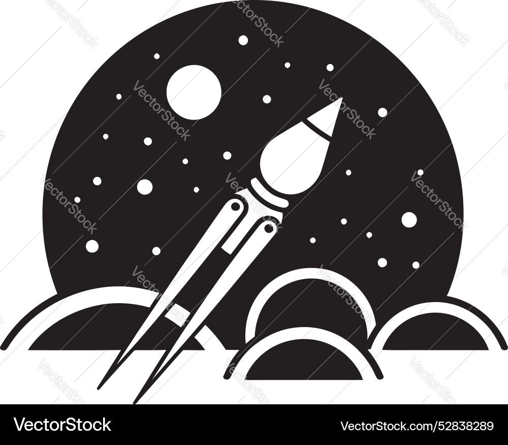 Starry insignia space badge nebula mark Royalty Free Vector