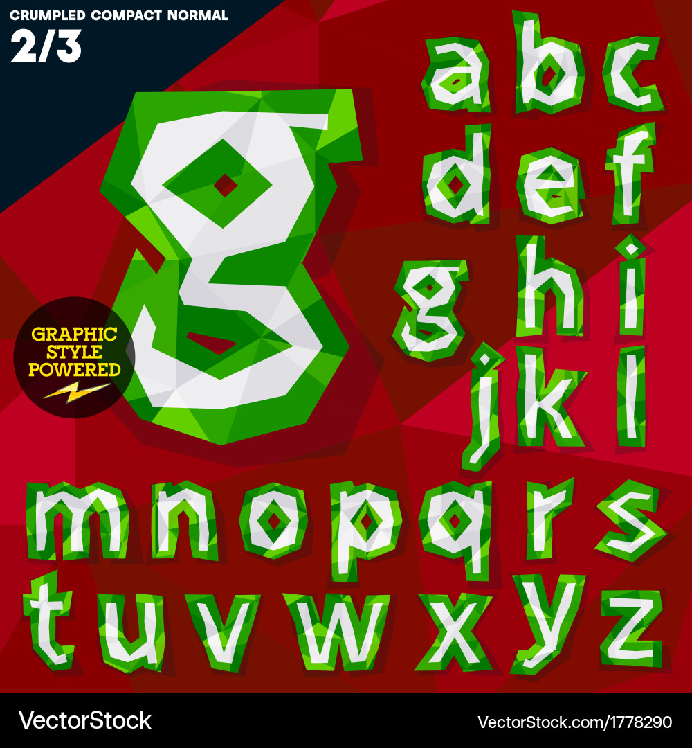 Crumpled paper alphabet Royalty Free Vector Image