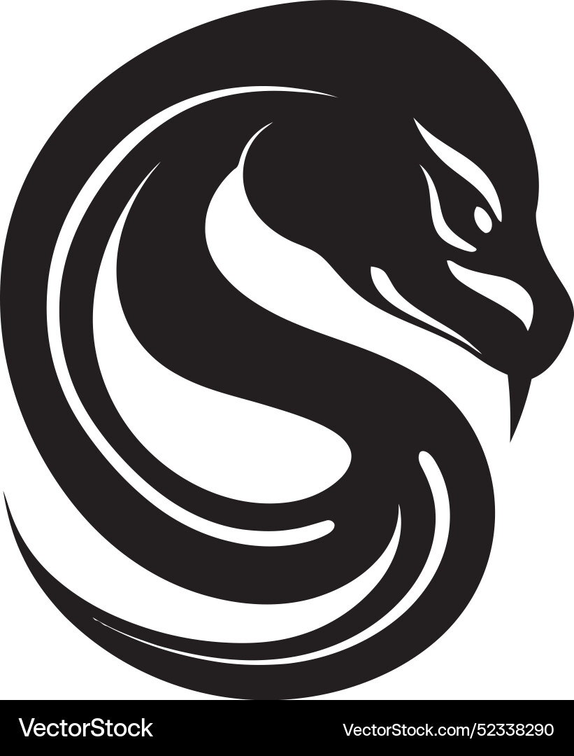 Enigmatic mamba black snake graphicdarkened Vector Image