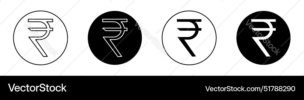 Indian rupee icon Royalty Free Vector Image - VectorStock