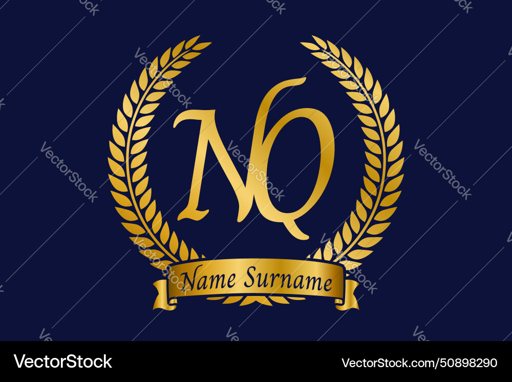 Initial letter n and q nq monogram logo design Vector Image