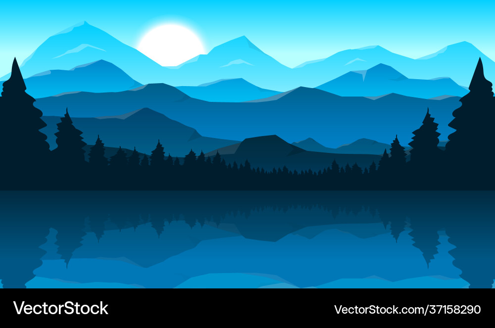 Mountain beautiful landscape background design Vector Image