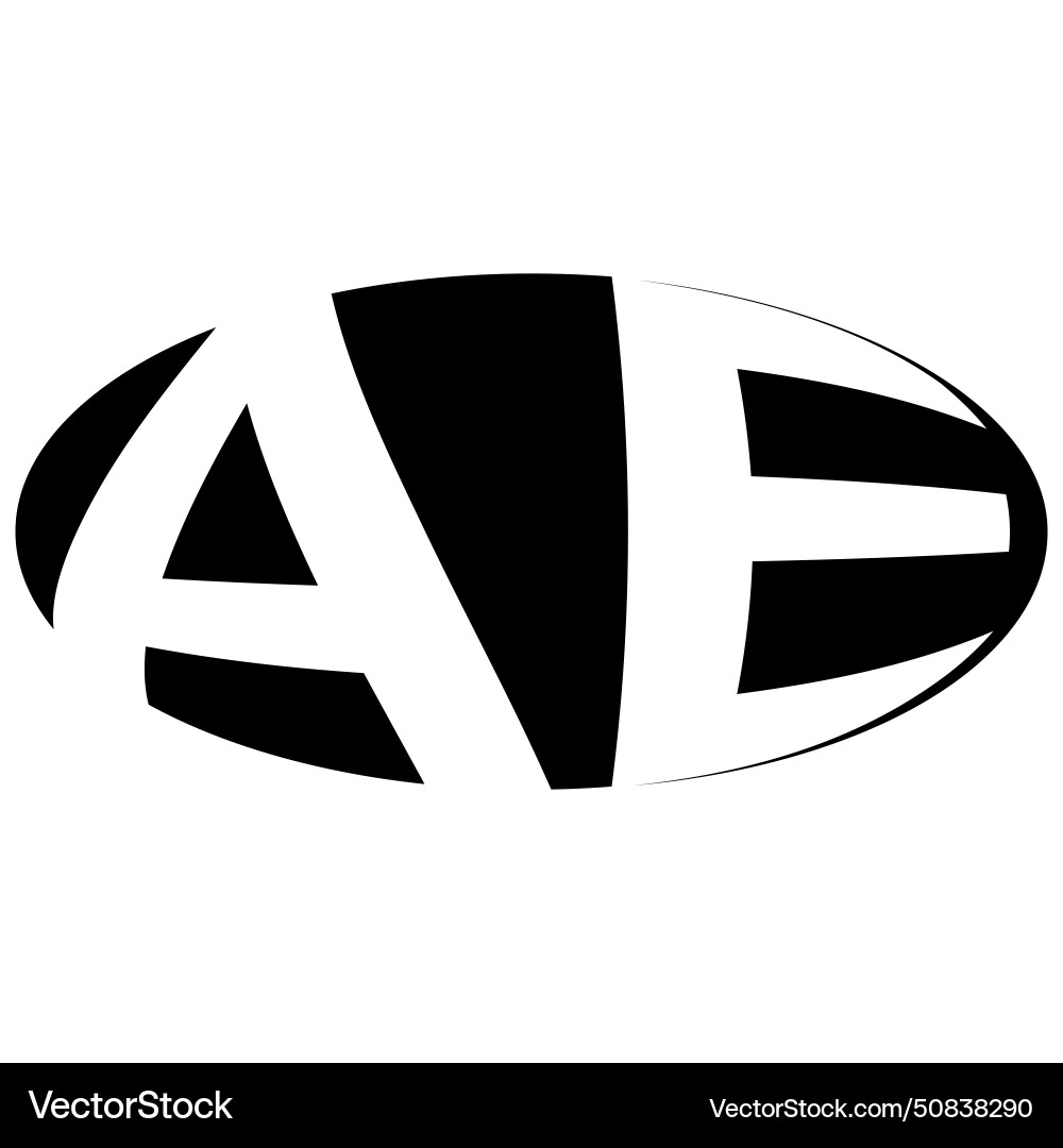 Oval logo double letter a e two letters ae ea Vector Image