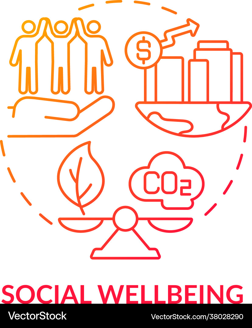 Social wellbeing concept icon Royalty Free Vector Image