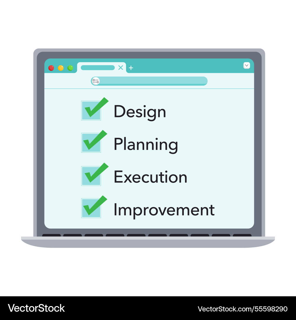 Stages of quality control Royalty Free Vector Image