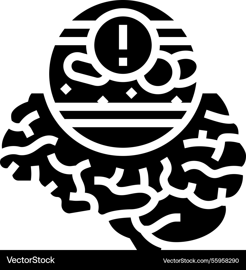 Stroke caused cardiovascular issues glyph icon Vector Image