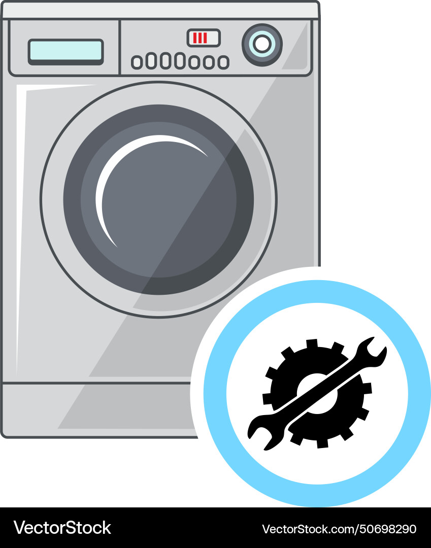 Washing machine repair service Royalty Free Vector Image