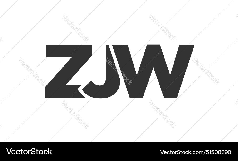 Zjw logo design template with strong and modern Vector Image