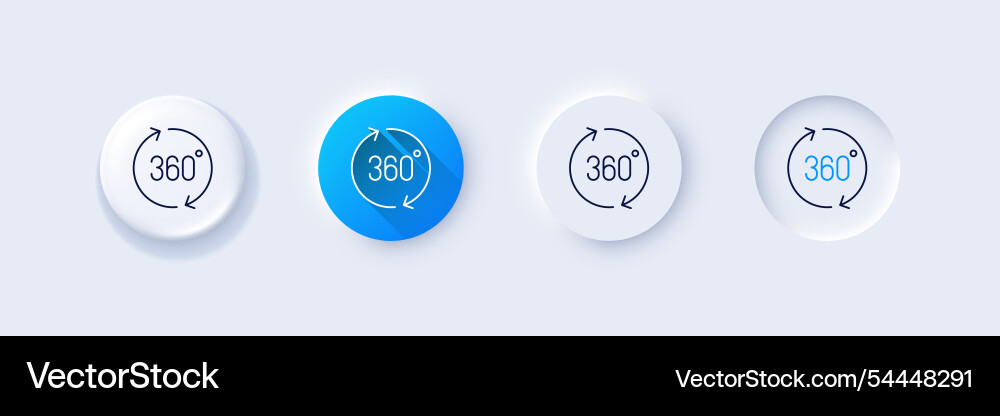 360 degrees line icon vr simulation sign Vector Image