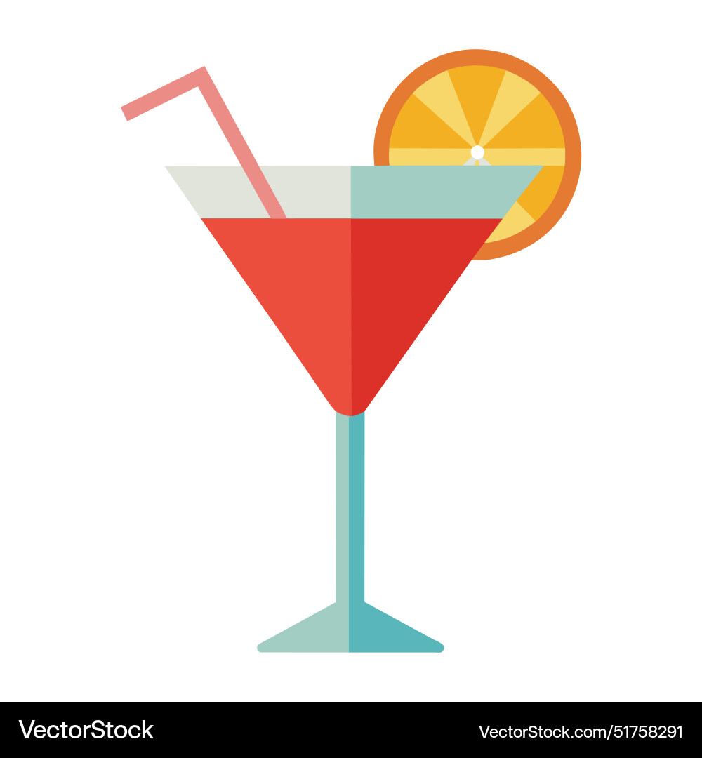 Cocktail flat on white background Royalty Free Vector Image