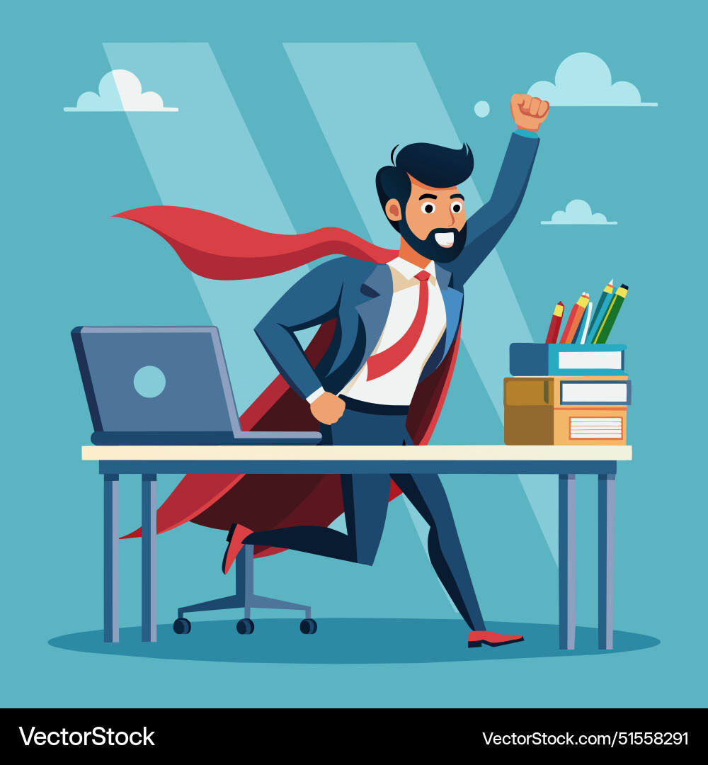 Effective work productive office effort Royalty Free Vector