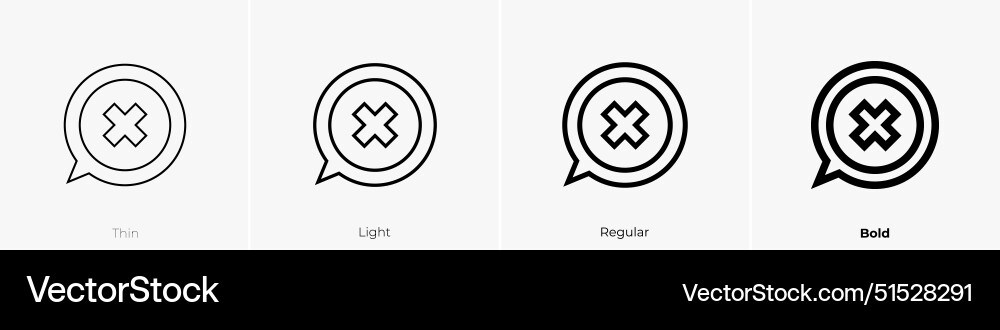 Error message icon thin light regular and bold Vector Image