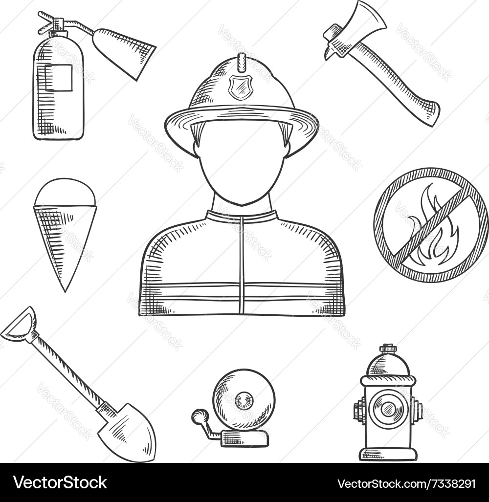 Firefighting Icons - Rescue & Safety Vector Image