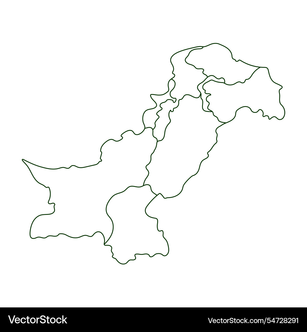 Geography pakistan map line Royalty Free Vector Image