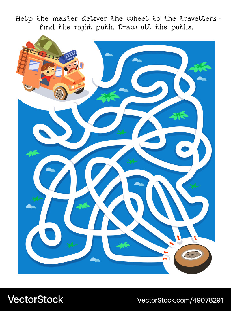 Maze game activity for children Royalty Free Vector Image