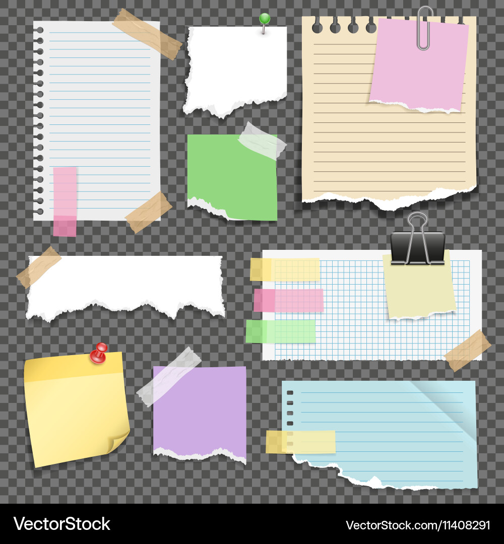 Note papers set Royalty Free Vector Image - VectorStock