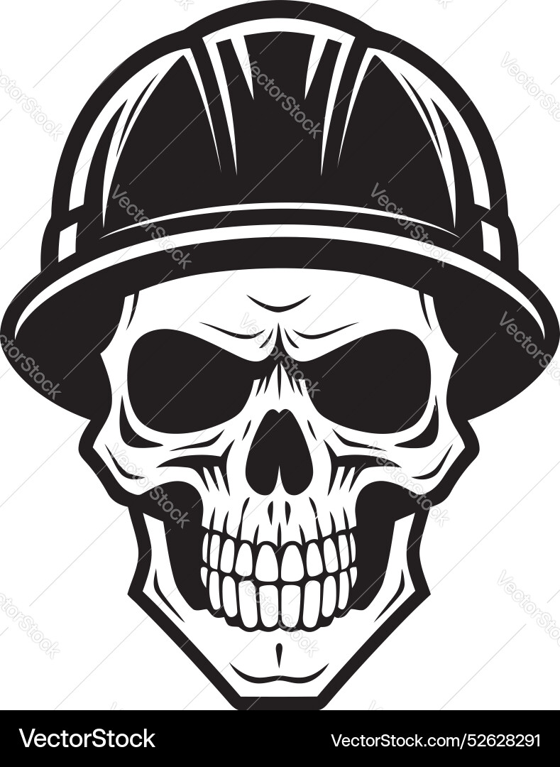 Scaffold skull sentinel construction worker logo Vector Image