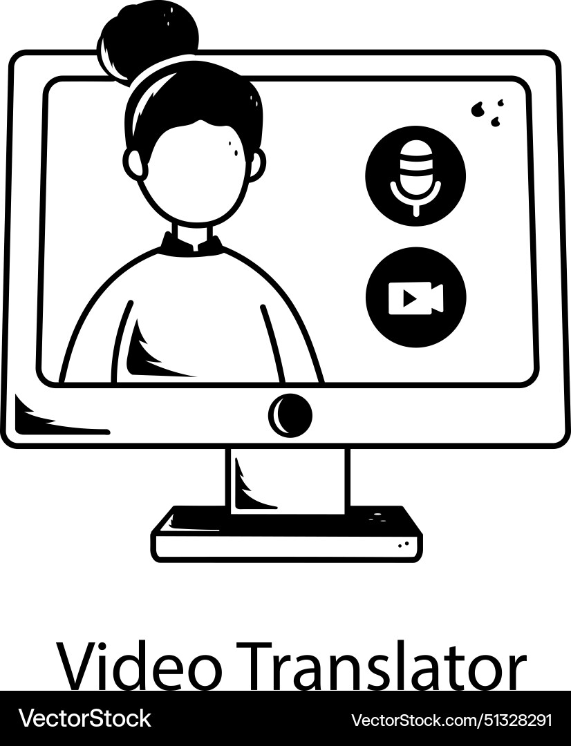 Video translator Royalty Free Vector Image - VectorStock