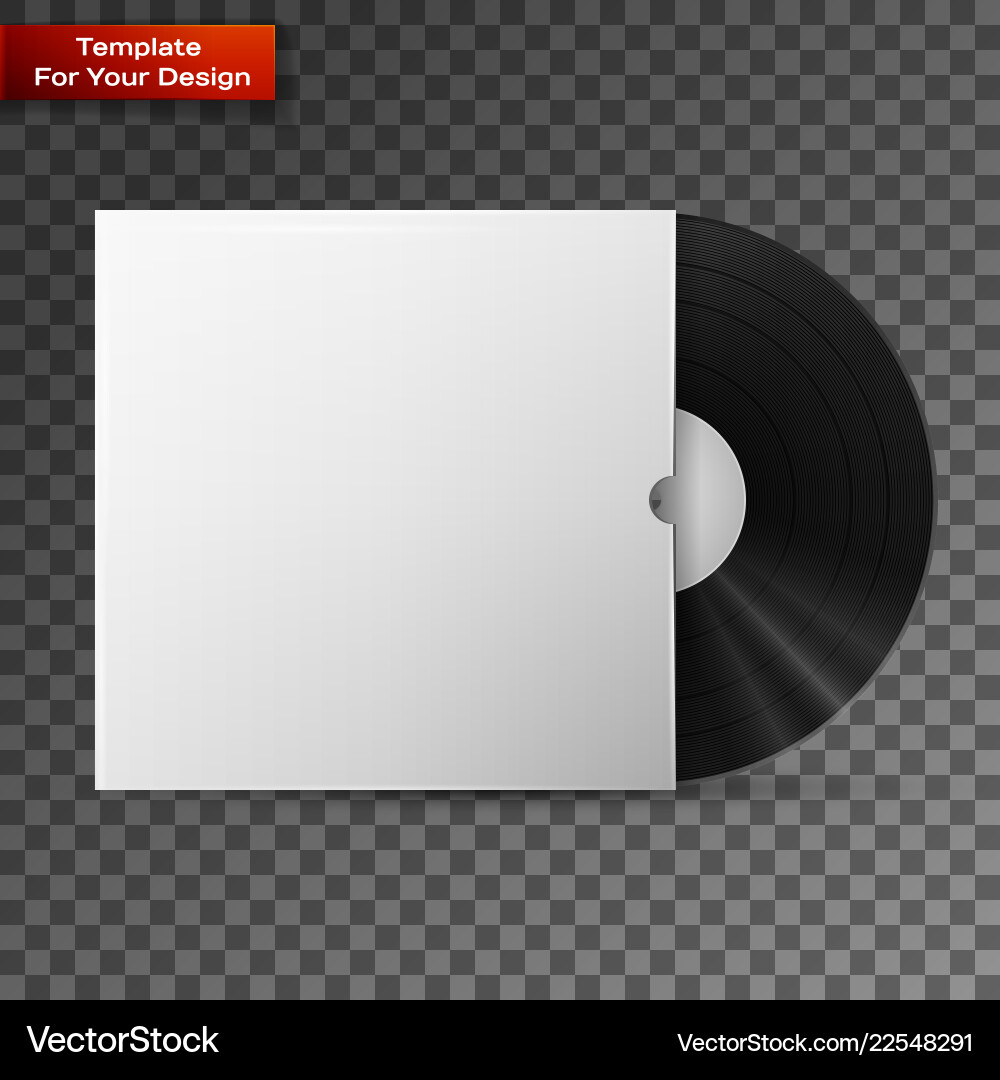 Vinyl record in a paper case Royalty Free Vector Image