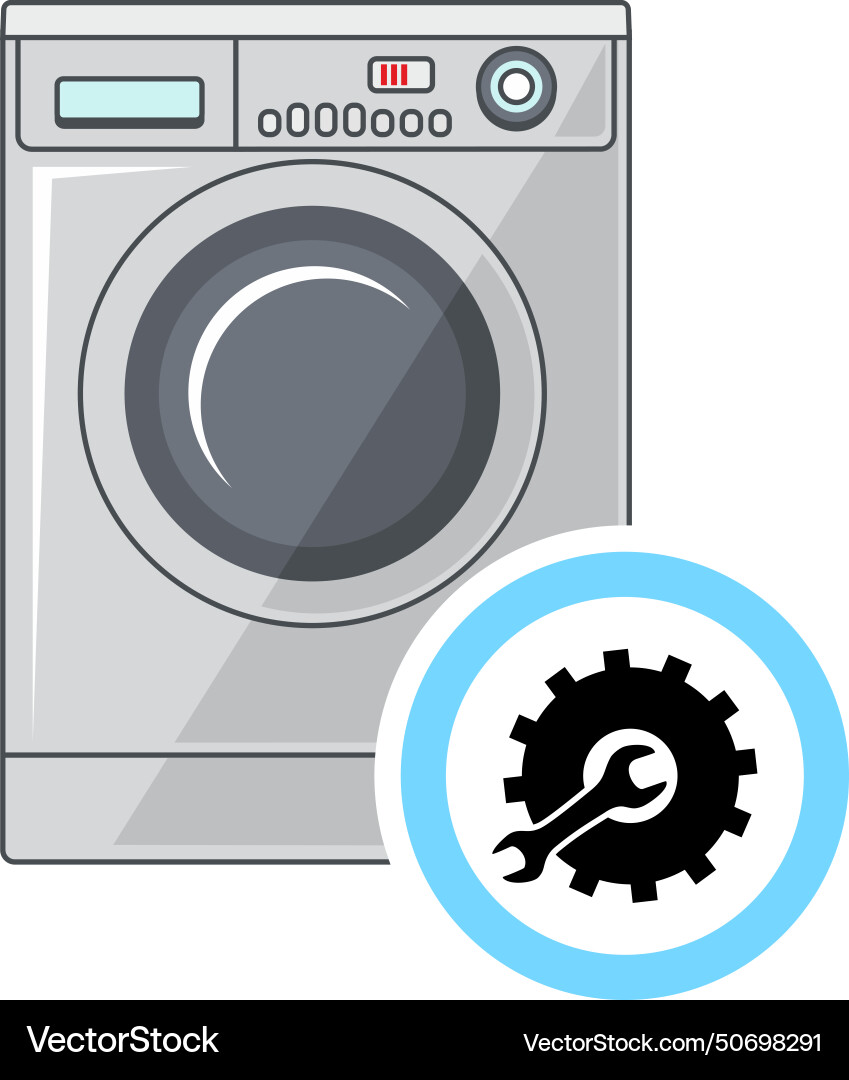 Washing machine repair service Royalty Free Vector Image