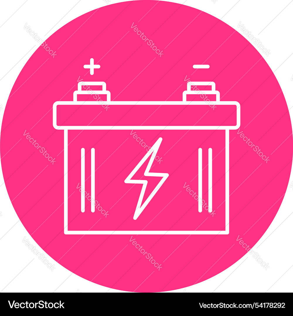 Car battery line circle icon Royalty Free Vector Image