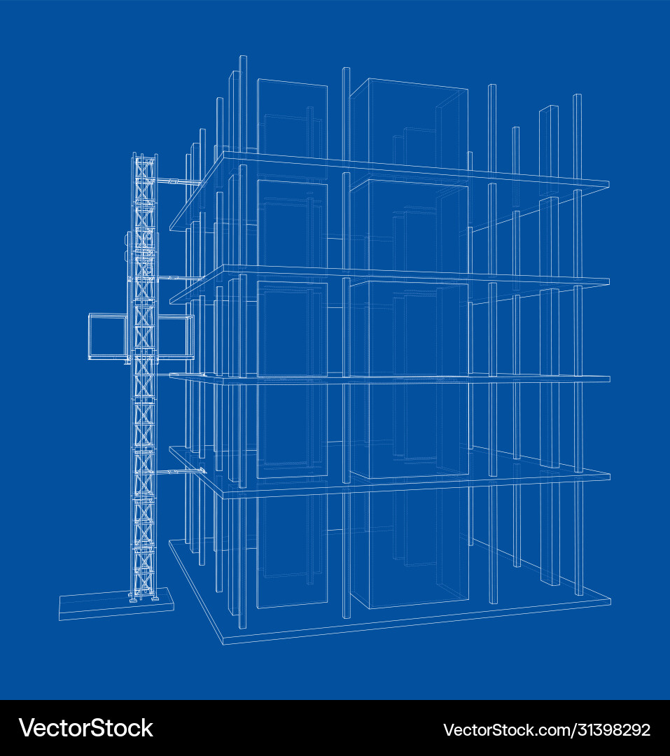 Construction Crane Scene Royalty Free Vector Image