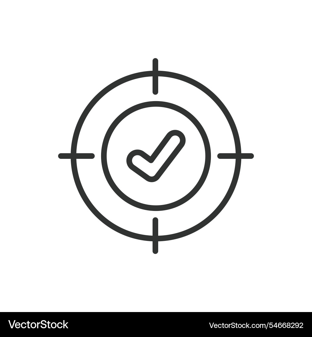 Defined goal icon in line design Royalty Free Vector Image
