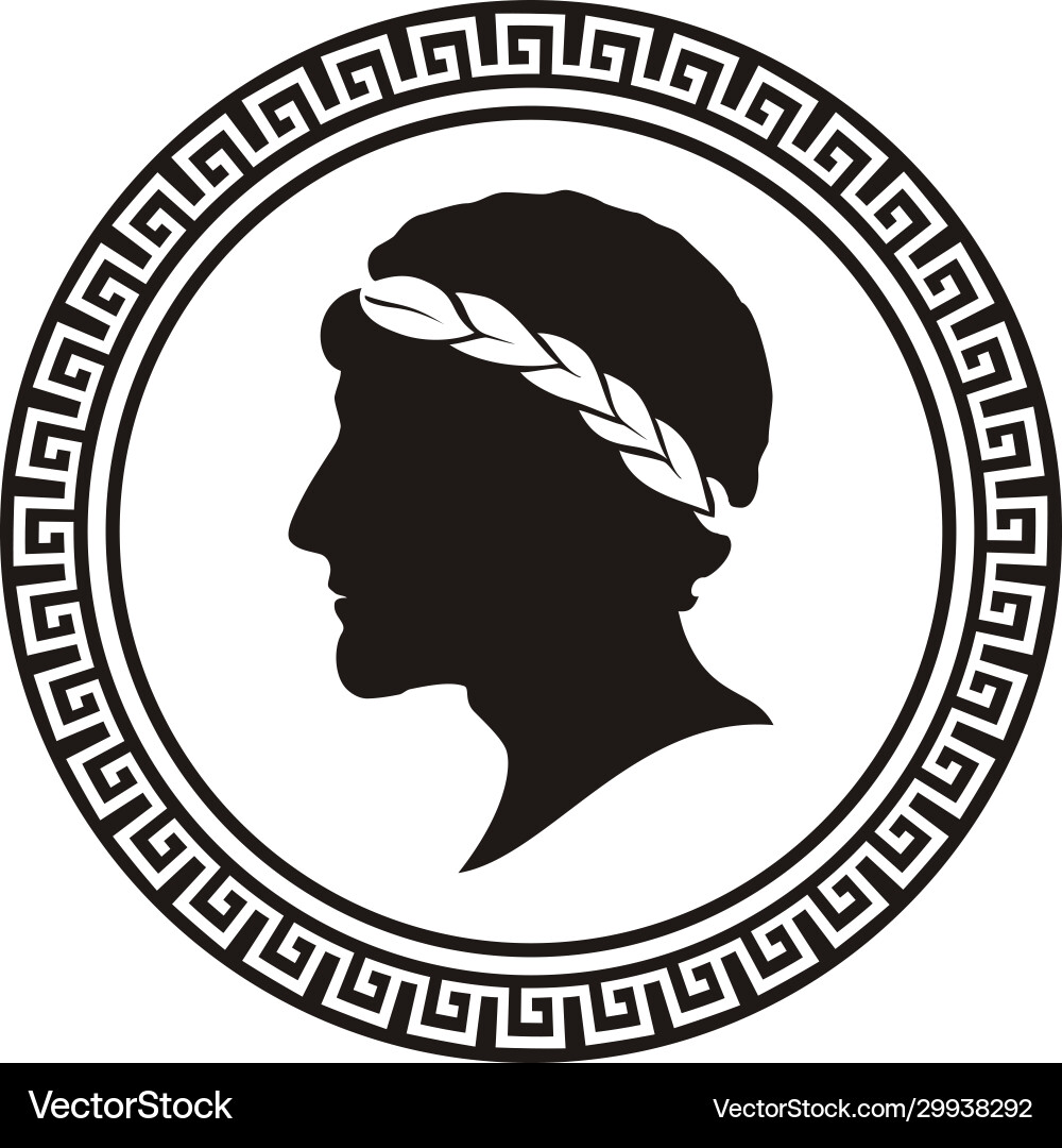 Ancient Greek Philosopher In Laurel Wreath Royalty Free