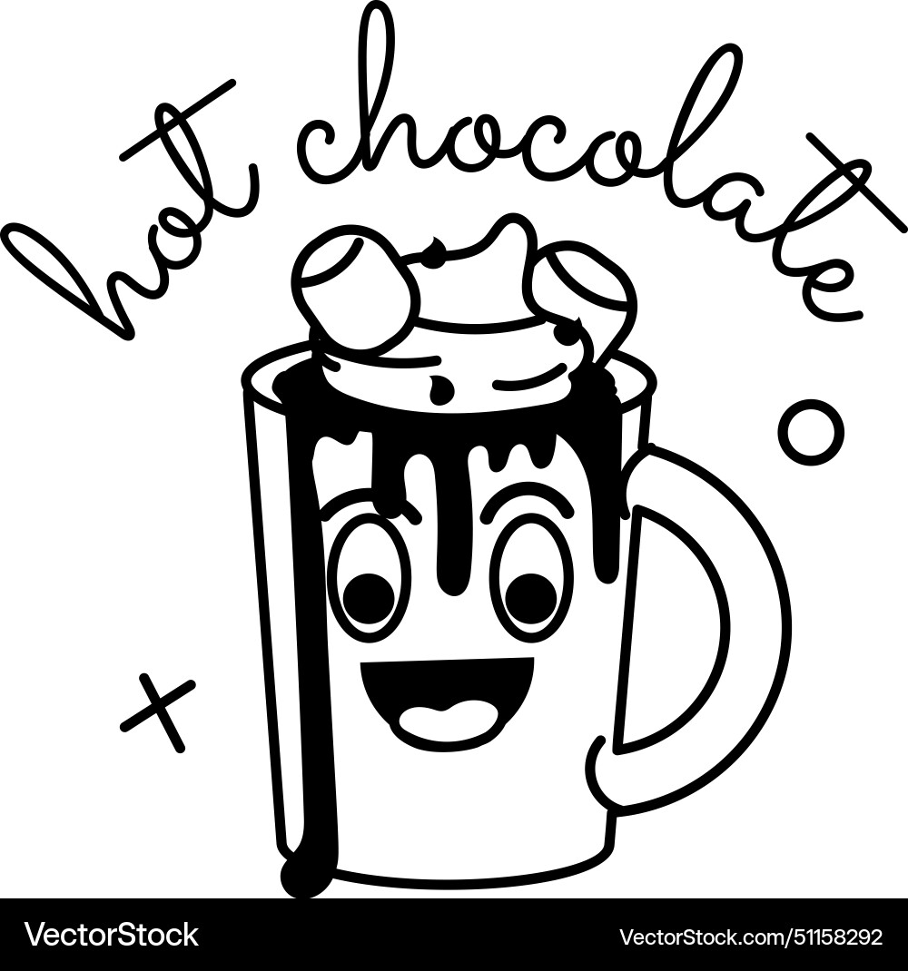 Hot chocolate Royalty Free Vector Image - VectorStock
