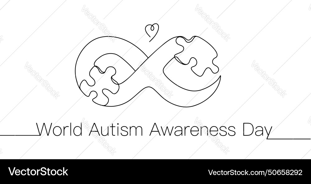 Infinity puzzle symbol autism Royalty Free Vector Image