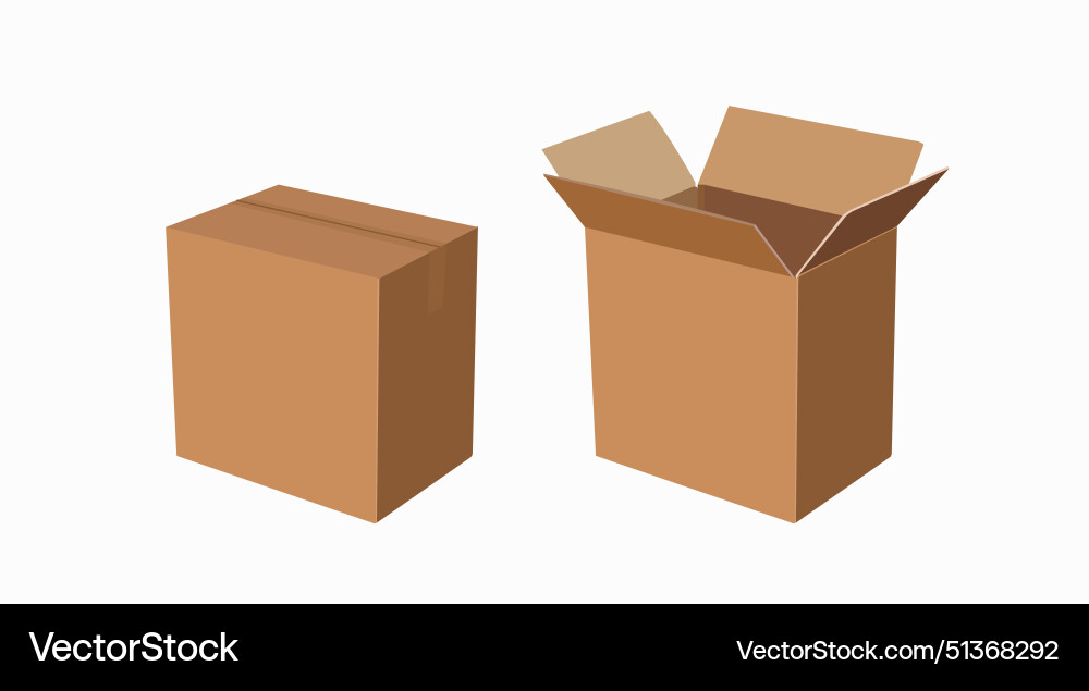 Isolated set of carton boxes Royalty Free Vector Image