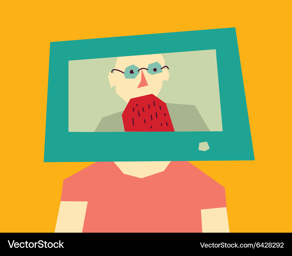 Man head tv color Royalty Free Vector Image - VectorStock