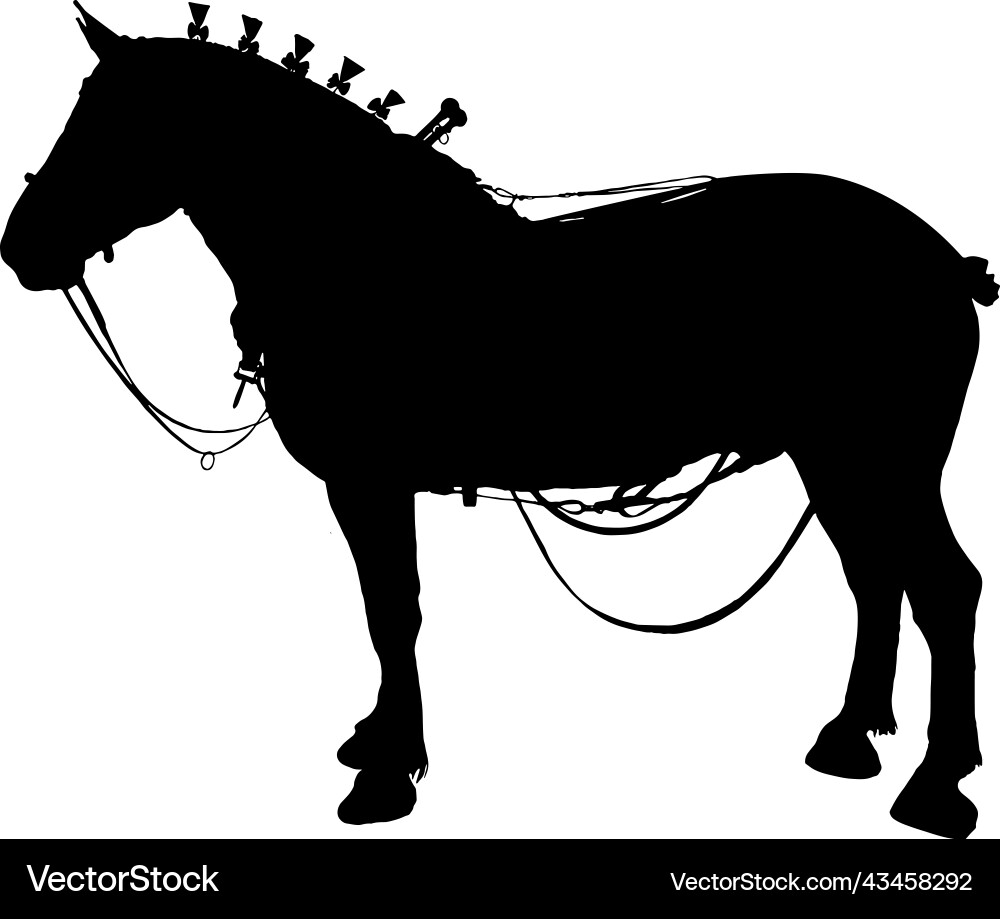 Percheron horse silhouette Royalty Free Vector Image