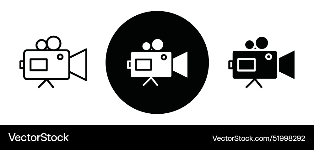 Video camera outline icon collection or set Vector Image