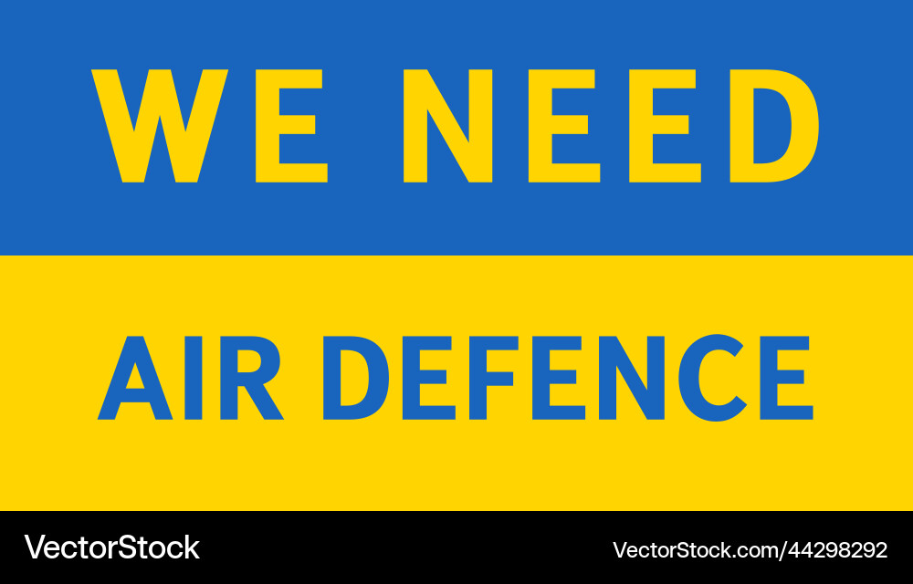 We need air defence banner Royalty Free Vector Image