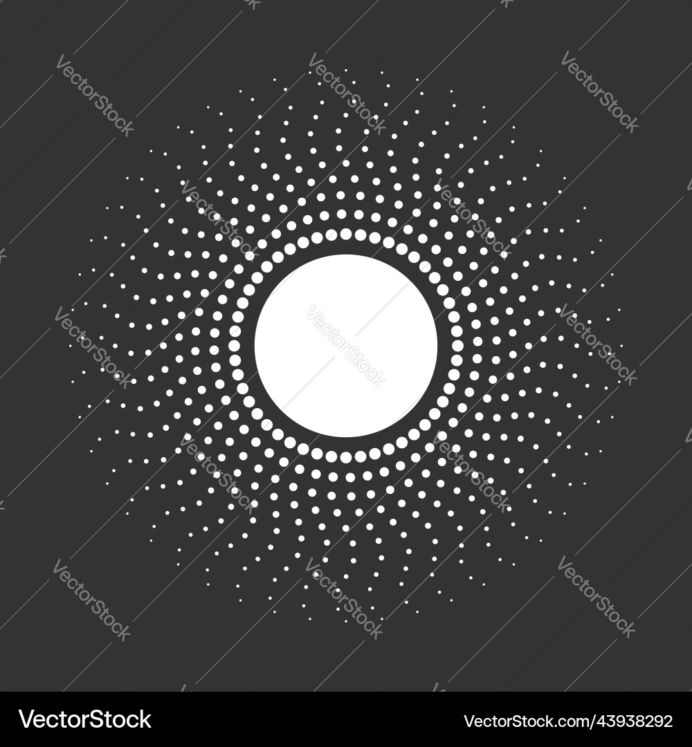 White dotted sun Royalty Free Vector Image - VectorStock