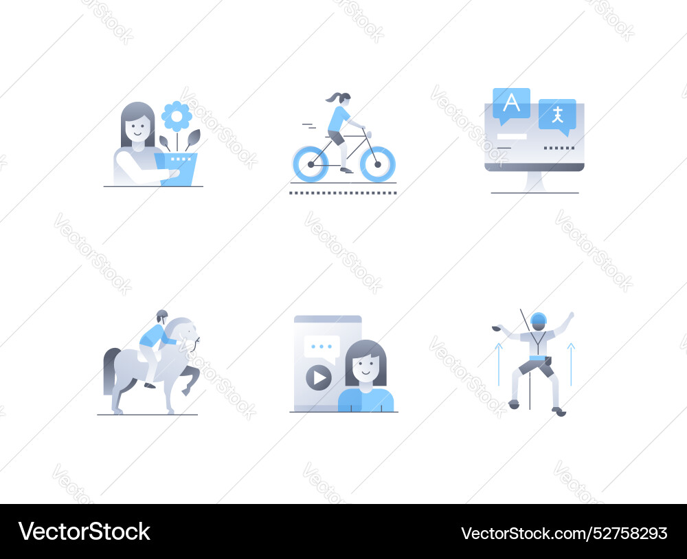 Active entertainment and recreation - flat design Vector Image