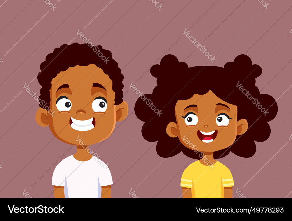 Cheerful kids feeling making friends cartoon Vector Image
