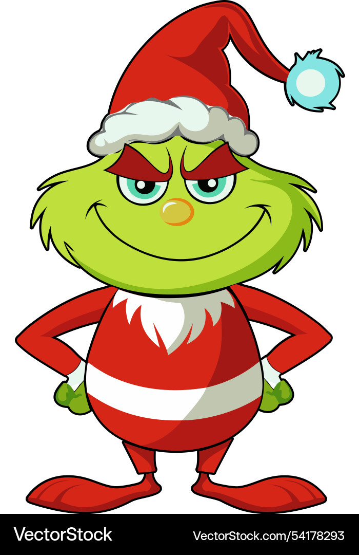 Grinch waiting for christmas with mischie Vector Image