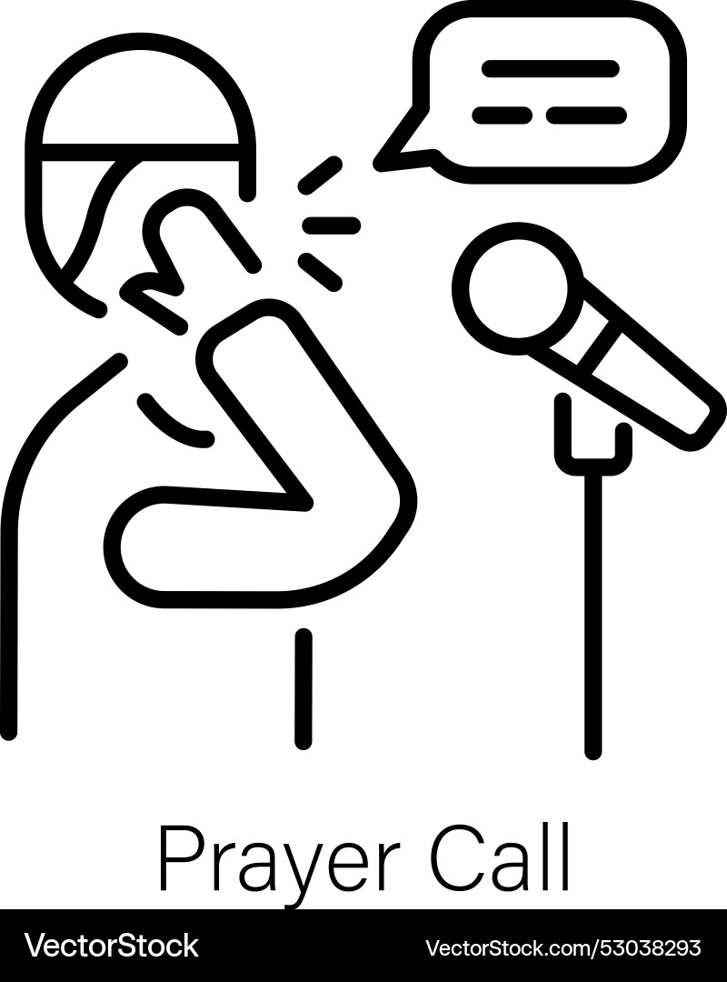 Prayer call Royalty Free Vector Image - VectorStock
