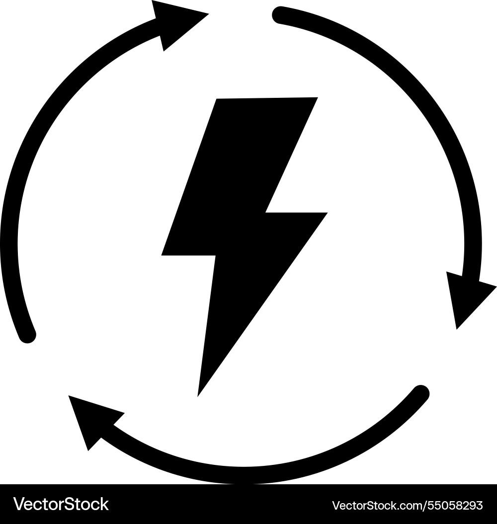 Renewable energy cycle charging Royalty Free Vector Image
