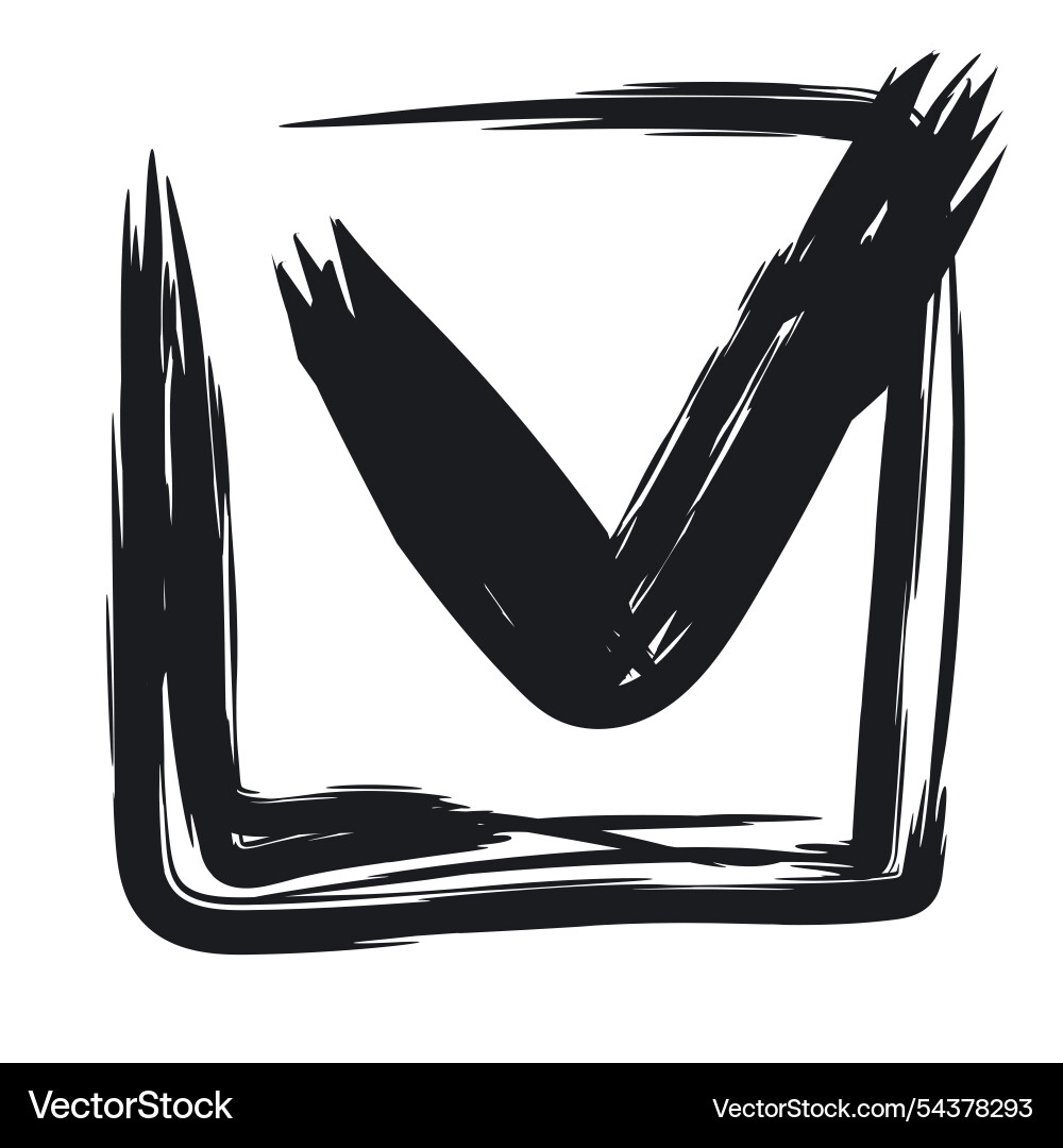 Sketched check marks tick symbols checkmark signs Vector Image