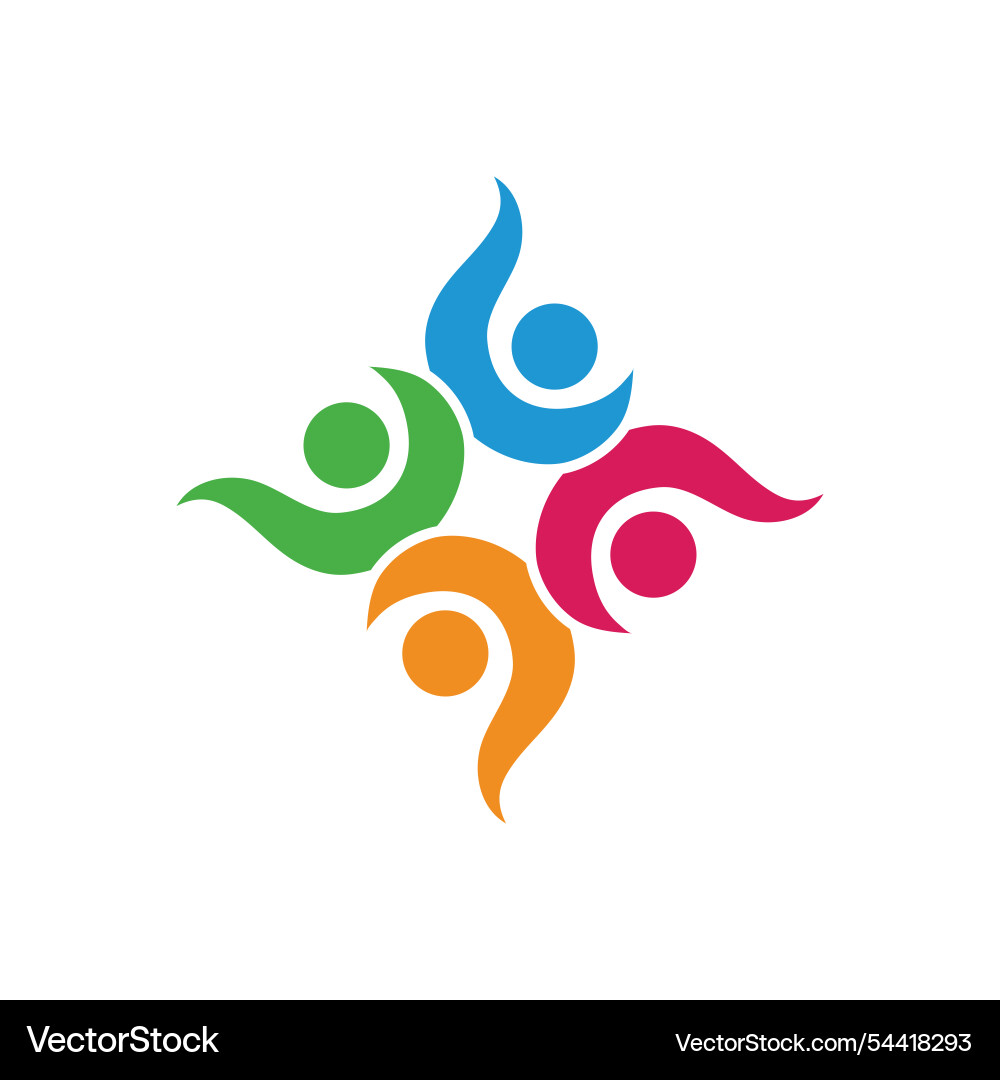 Social Network Team Partner Freunde Logo Design Vektorbild