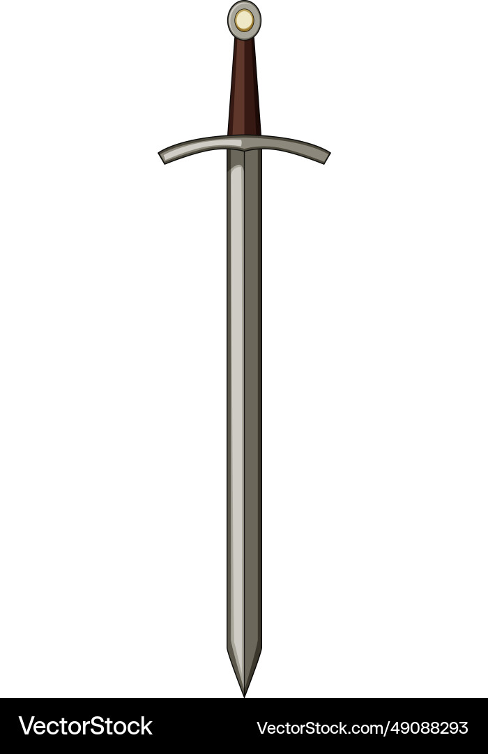 Steel medieval sword cartoon Royalty Free Vector Image