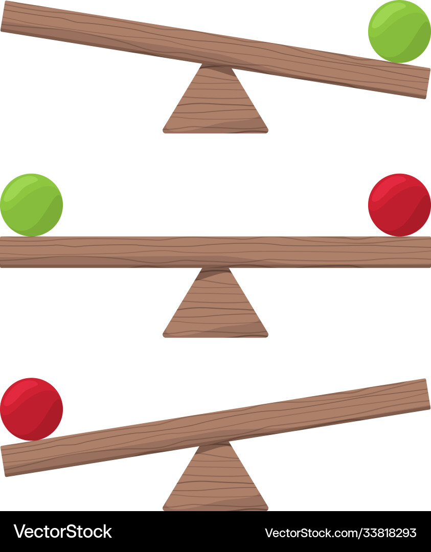 Wooden Seesaw Balance Scale Royalty Free Vector Image