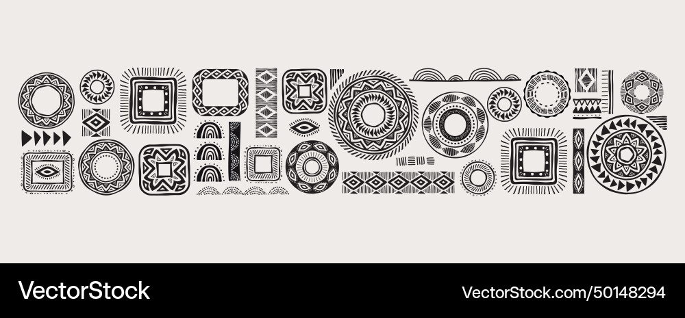 African Tribal Pattern Elements Royalty Free Vector Image