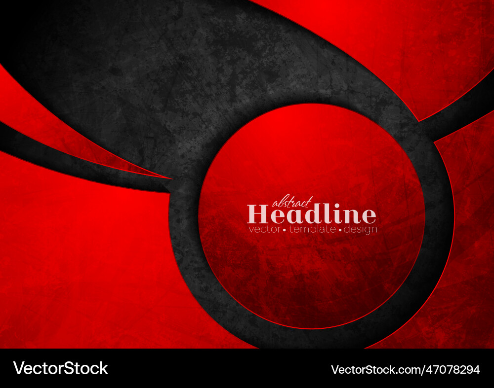 Contrast red and black wavy geometric corporate Vector Image