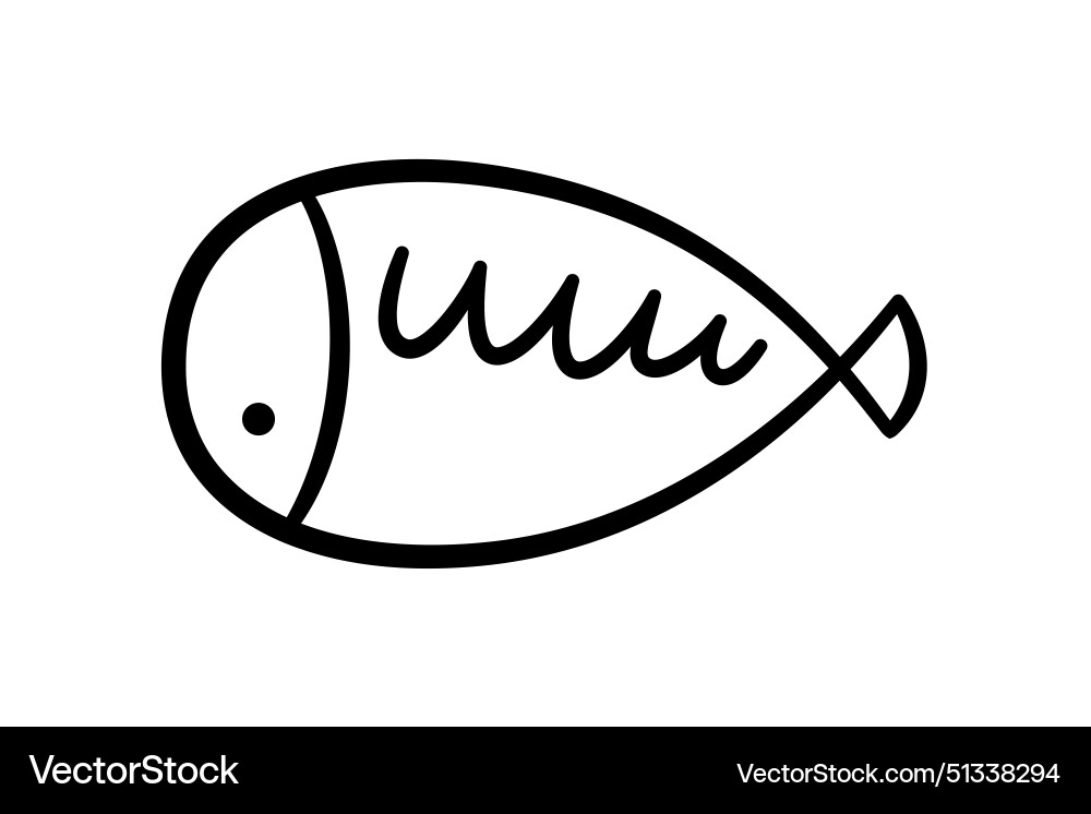 Doodle fish icon hand drawn sea children Vector Image
