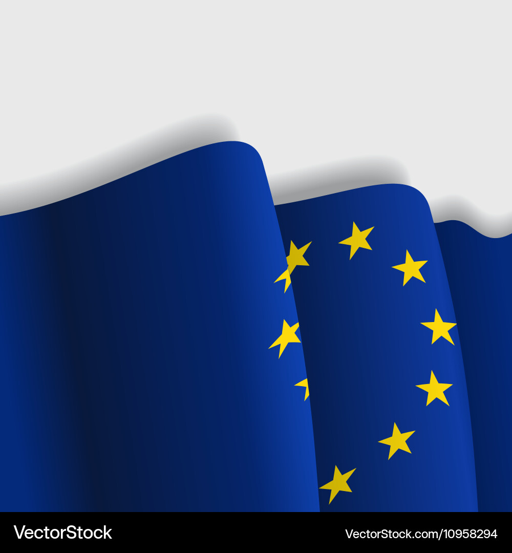 European union waving flag Royalty Free Vector Image